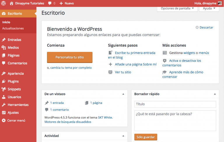 Temas WordPress para el panel de Administración: Slate Admin Theme | Dinapyme
